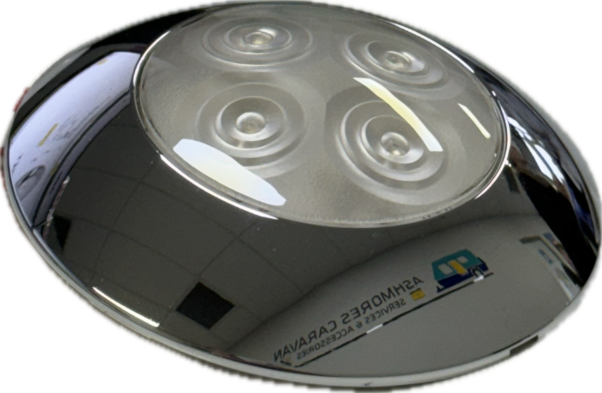 LED Interior Trailer Dome Light w/ Chrome Bezel - 4 Diodes - Round - C ...